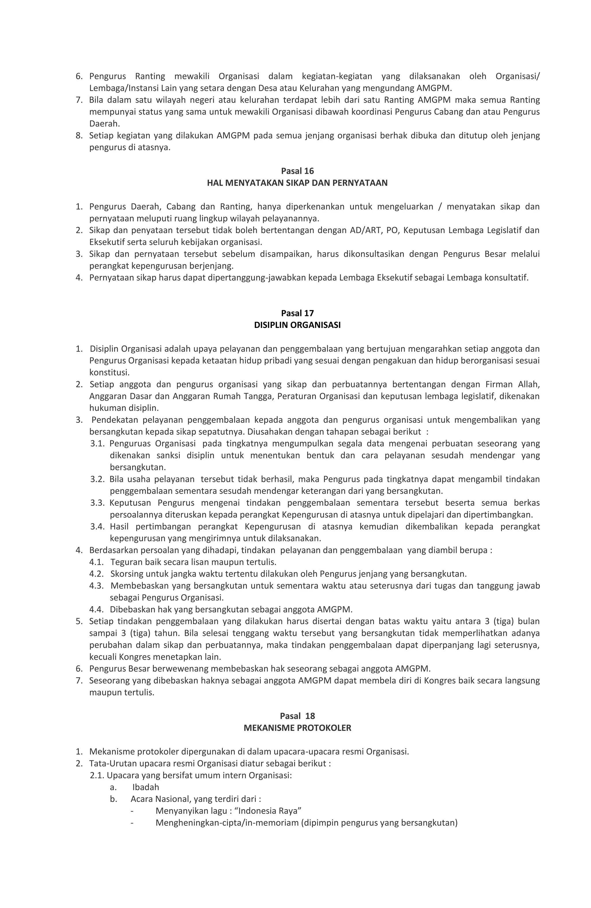 Peraturan organisasi | DOCX