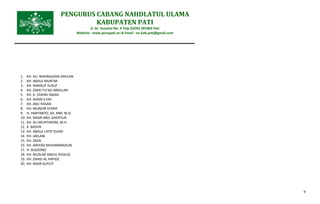 Peraturan organisasi tentang pembagian tugas dan wewenang pcnu kab ...