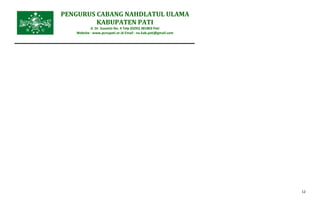 Peraturan organisasi tentang pembagian tugas dan wewenang pcnu kab ...