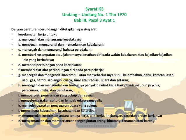 Peraturan Perundang – undangan tentang Kesehatan dan Keselamatan Kerja | PPSX