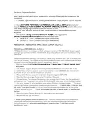 Peraturan pinjaman peribadi kopenas | PDF