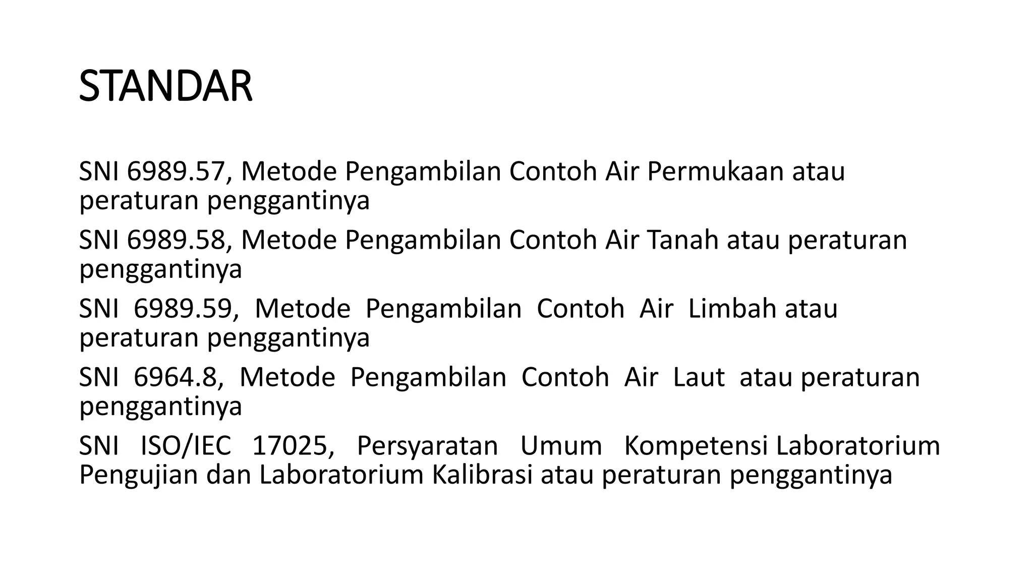 Peraturan & Standar sampling air sesuai permen.pptx