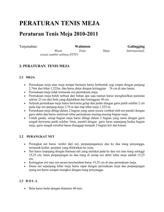 Peraturan tenis meja | DOCX