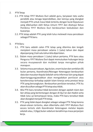 Peraturan YPIT Mutiara Duri | PDF