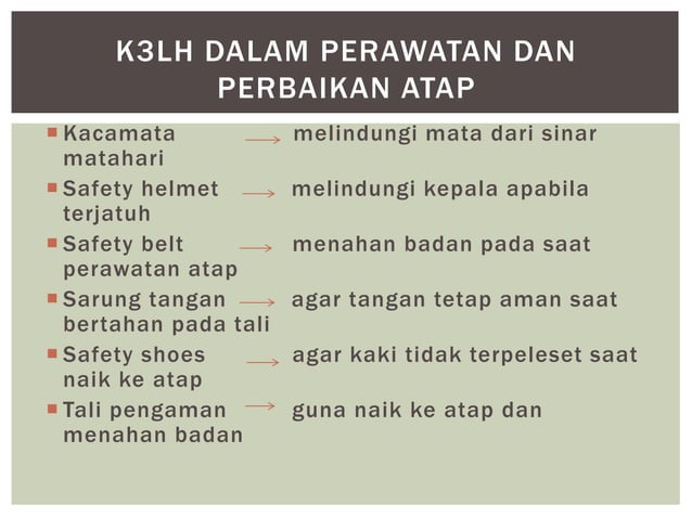 Perawatan dan perbaikan atap bangunan | PPTX