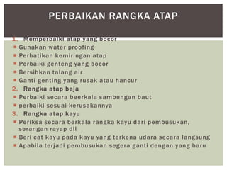 Perawatan dan perbaikan atap bangunan | PPTX