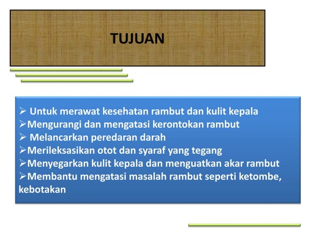 presentasi tentang perawatan rambut dan kulit kepala | PDF