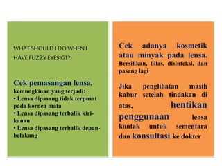 Perawatan lensa kontak | PPTX