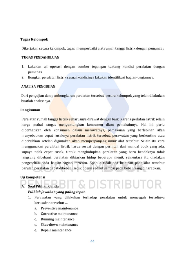 Perbaikan peralatan-listrik-kelas-xii | PDF
