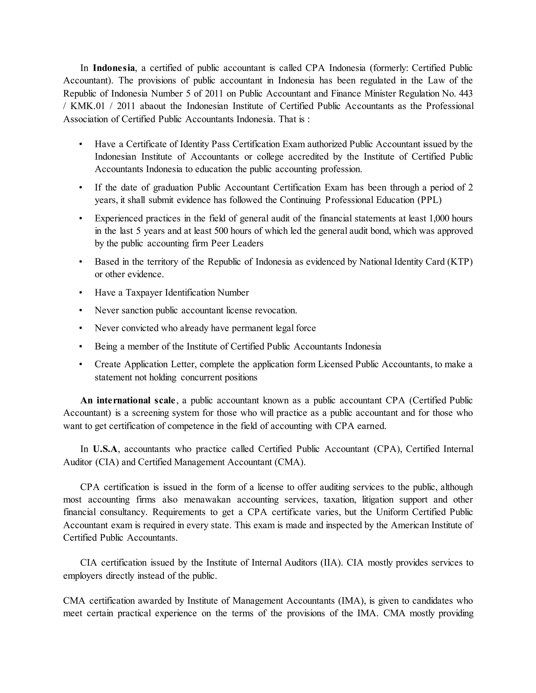 Perbandingan akuntansi publik di usa dg indonesia2 | DOCX