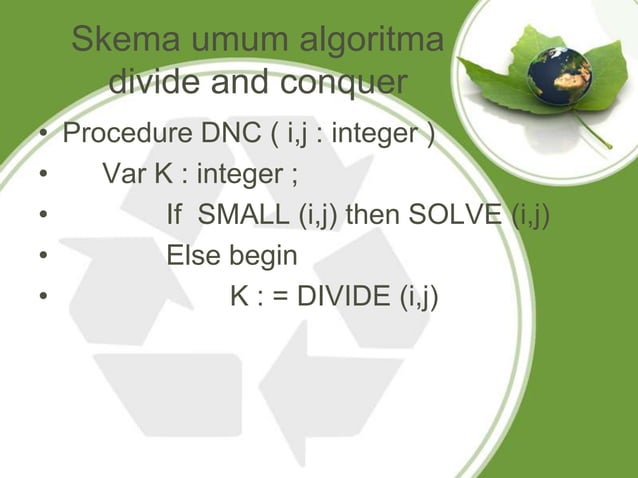 Perbandingan algoritma brute force , divide and conquer | PPTX