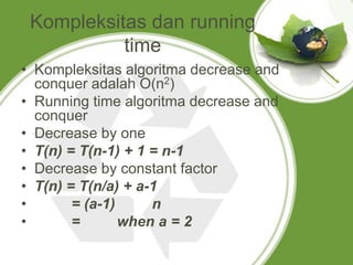 Perbandingan algoritma brute force , divide and conquer | PPTX