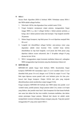 Perbandingan beberapa algoritma hash kriptografik dalam bahasa java | PDF