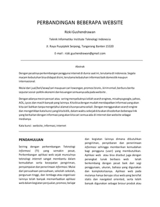 Perbandingan beberapa website | DOCX