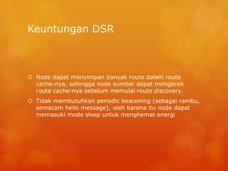 Perbandingan dan analisis performa dsr, aodv | PPTX