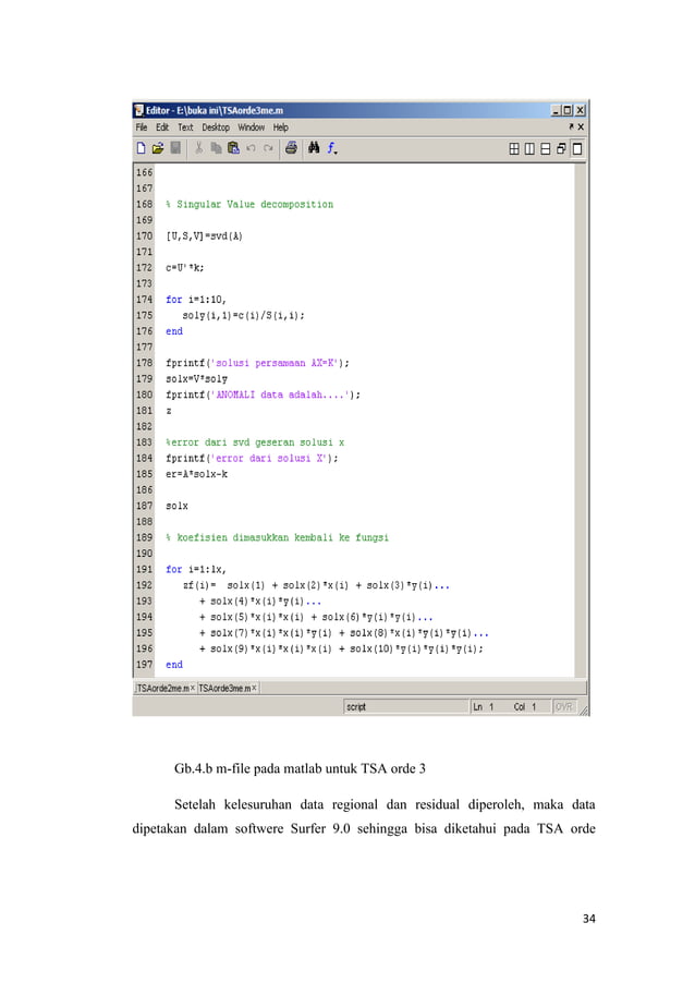 Perbandingan filtering trend surface analysis dan moving average dalam ...