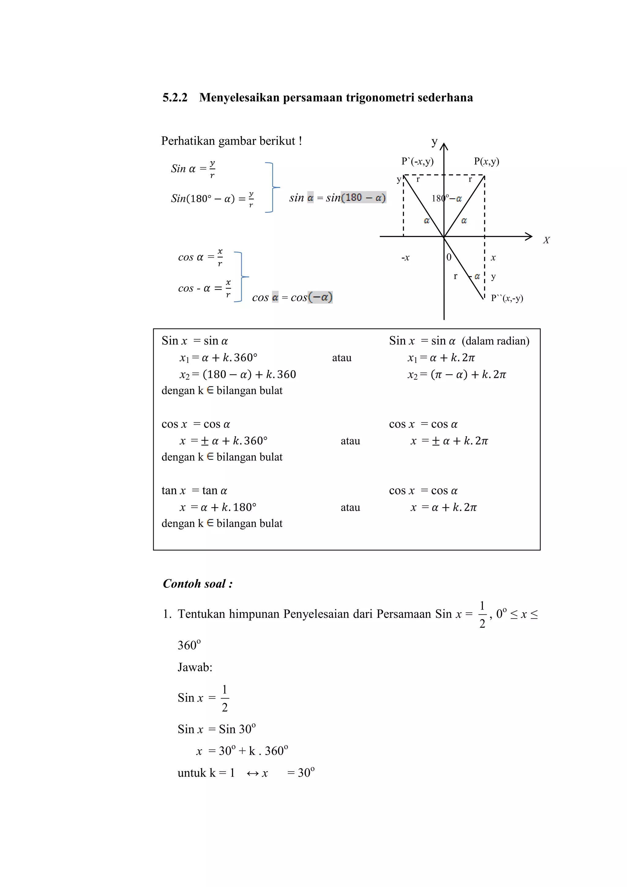 Perbandingan, fungsi, persamaan dan identitas trigonometri | PDF