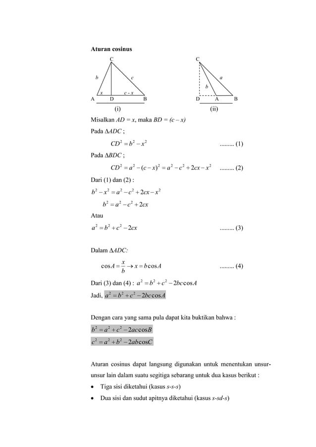 Perbandingan, fungsi, persamaan dan identitas trigonometri | PDF