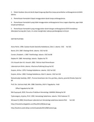 Perbandingan hasil pemeriksaan kadar hematokrit mikro pada darah yang | PDF