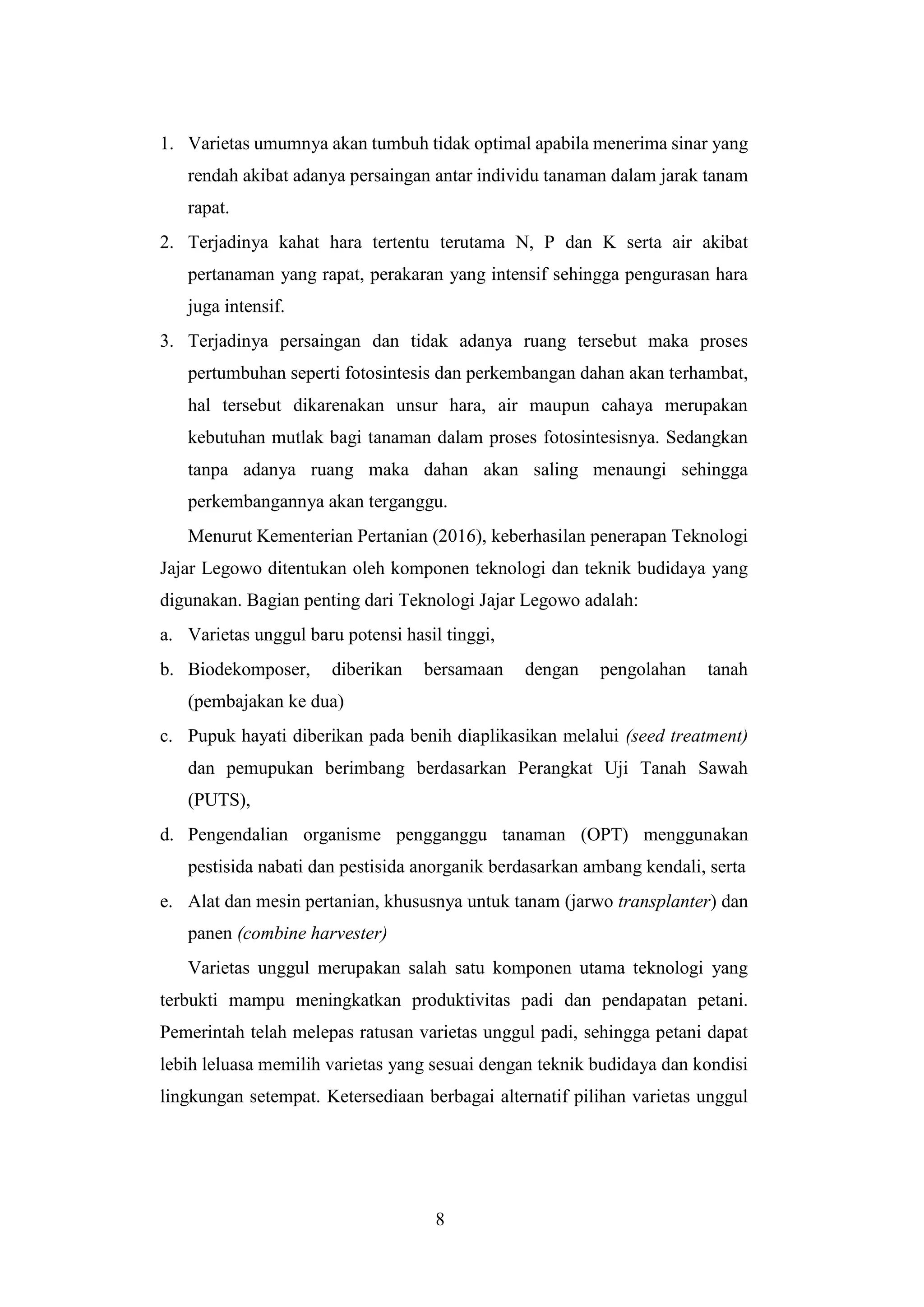 Pengaruh Kerapatan Tanaman terhadap Jumlah Hasil Produksi Padi (Oryza ...