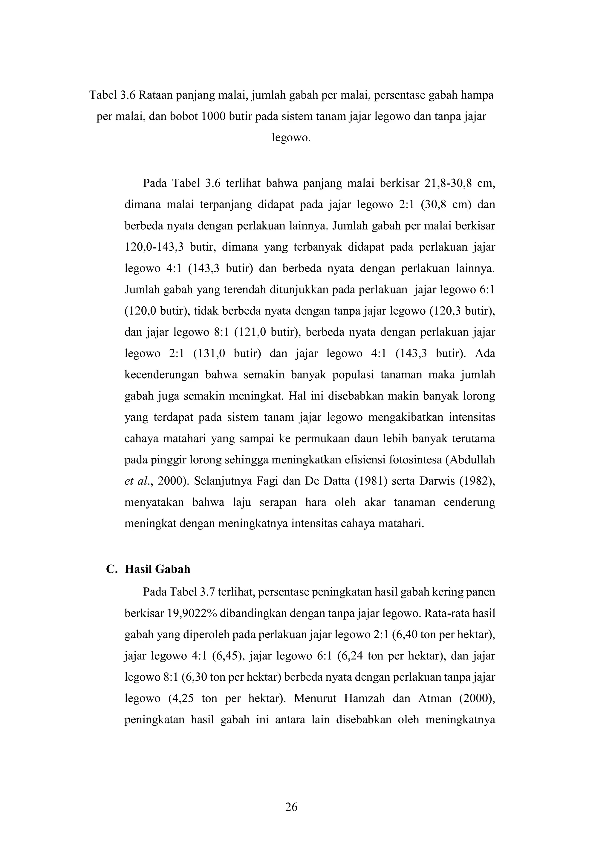 Pengaruh Kerapatan Tanaman terhadap Jumlah Hasil Produksi Padi (Oryza sativa L.) pada Berbagai ...