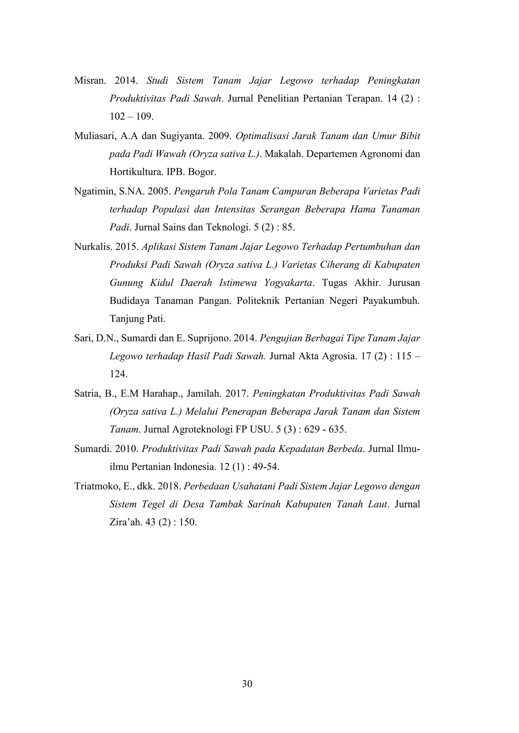 Pengaruh Kerapatan Tanaman terhadap Jumlah Hasil Produksi Padi (Oryza sativa L.) pada Berbagai ...