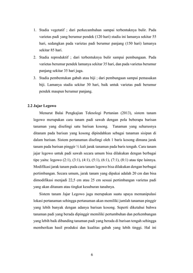 Pengaruh Kerapatan Tanaman terhadap Jumlah Hasil Produksi Padi (Oryza sativa L.) pada Berbagai ...