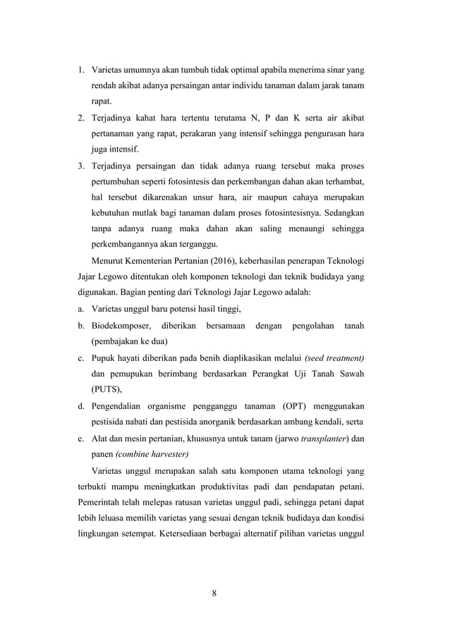 Pengaruh Kerapatan Tanaman terhadap Jumlah Hasil Produksi Padi (Oryza sativa L.) pada Berbagai ...