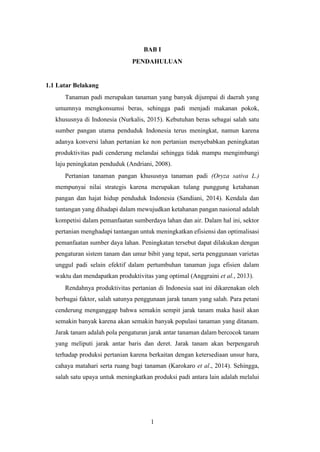 Pengaruh Kerapatan Tanaman terhadap Jumlah Hasil Produksi Padi (Oryza sativa L.) pada Berbagai ...