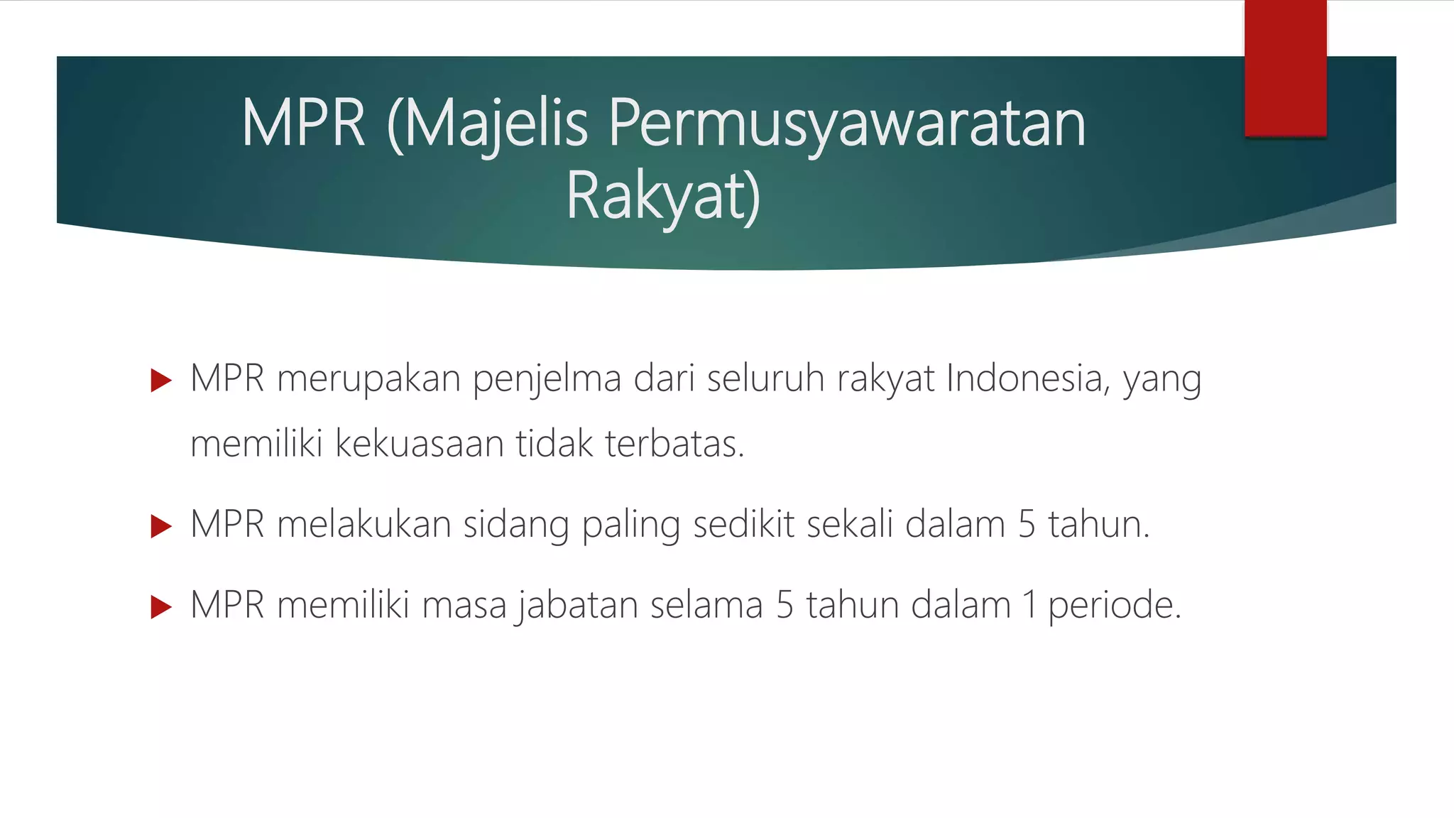 Perbandingan lembaga negara mpr sebelum dan sesudah amandemen uud 1945 | PPTX