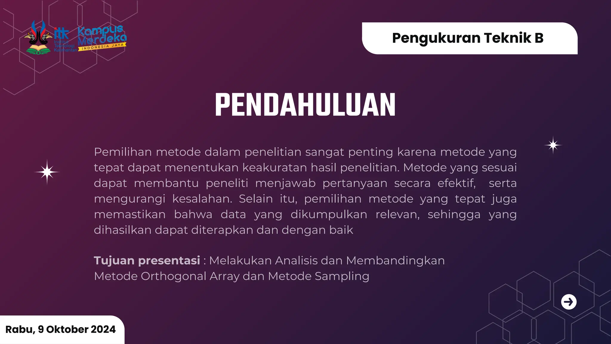 Materi Perbandingan Orthogonal Array Dengan Sampling | PDF