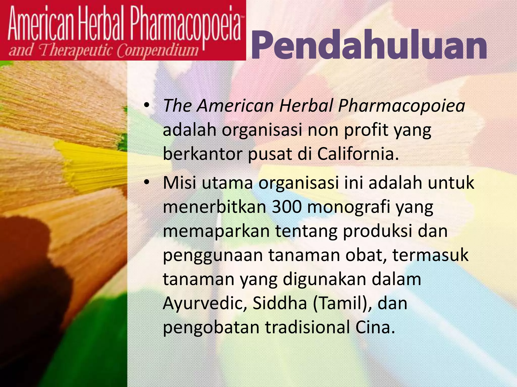 Perbandingan AHP, IP, dan Helvetica Pharmacopoeia | PPTX
