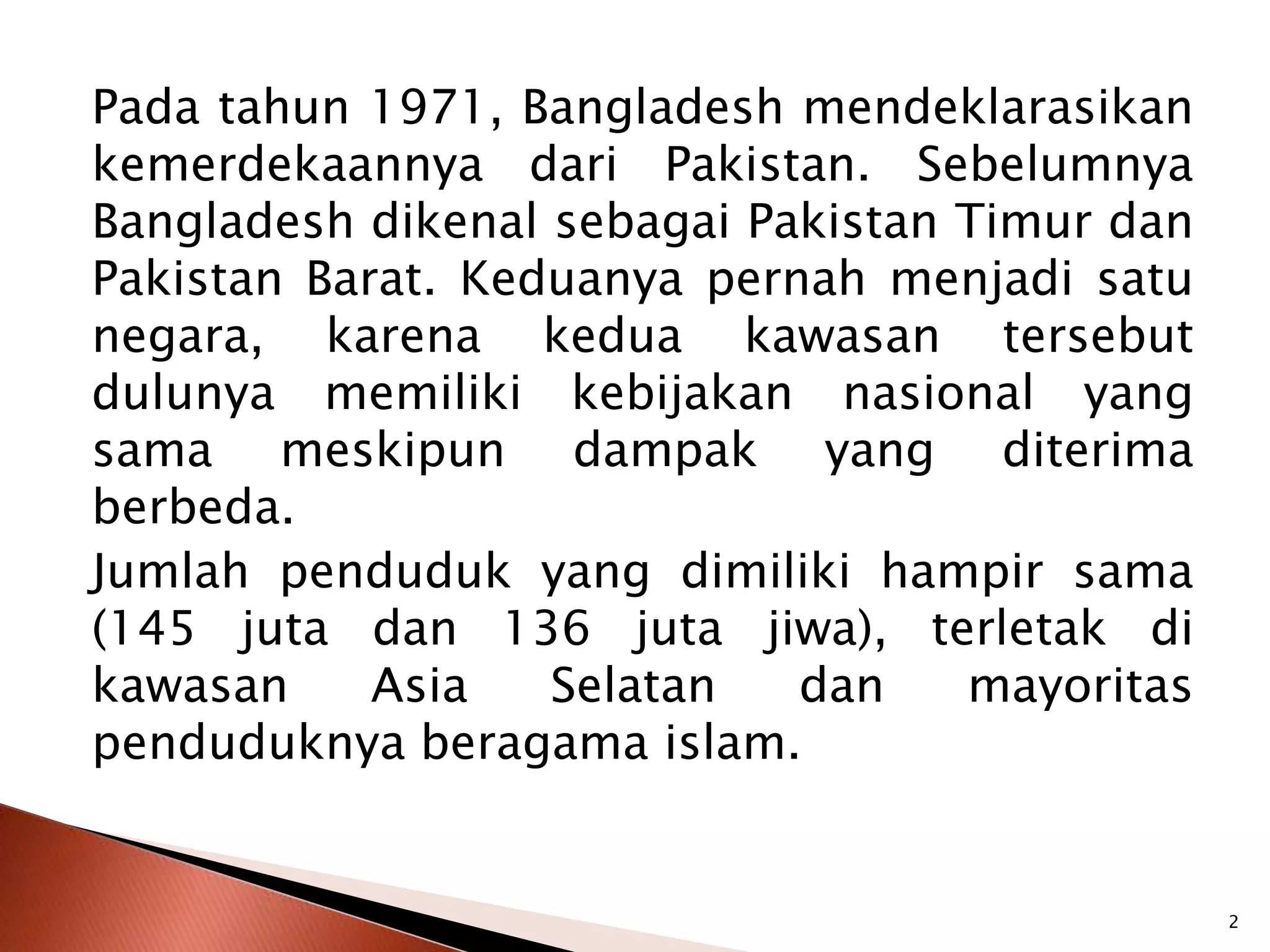 Perbandingan Pembangunan : Pakistan dan Bangladesh | PPTX