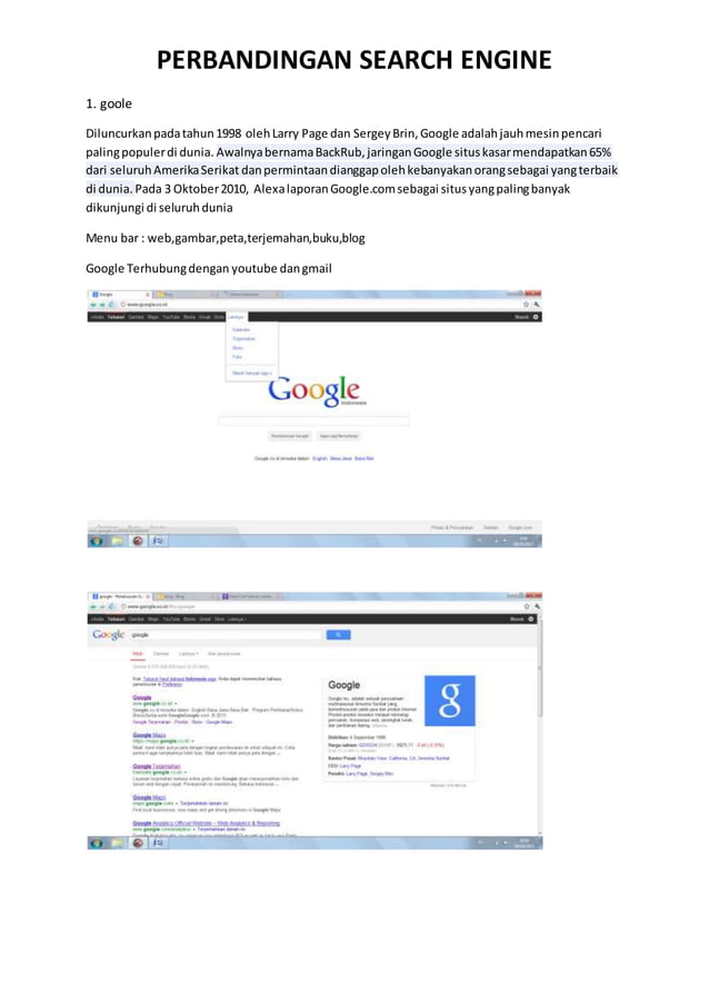 Perbandingan search engine | DOCX