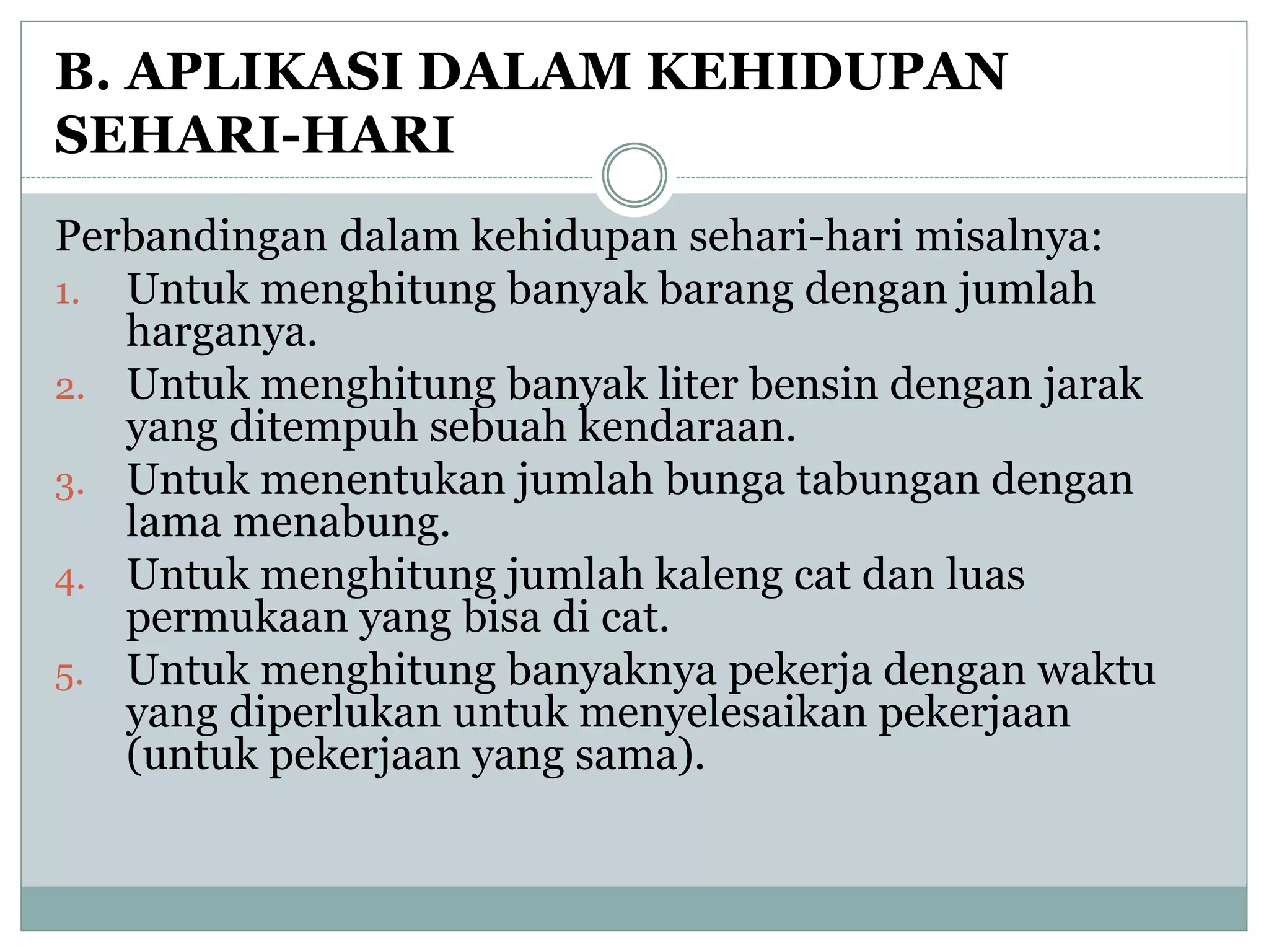 Perbandingan senila dan berbalik nilai | PPTX