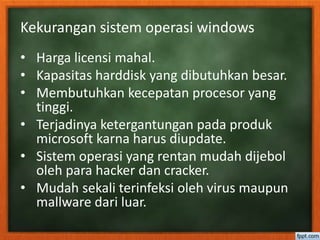 Perbandingan sistem operasi windows dan linux | PPTX