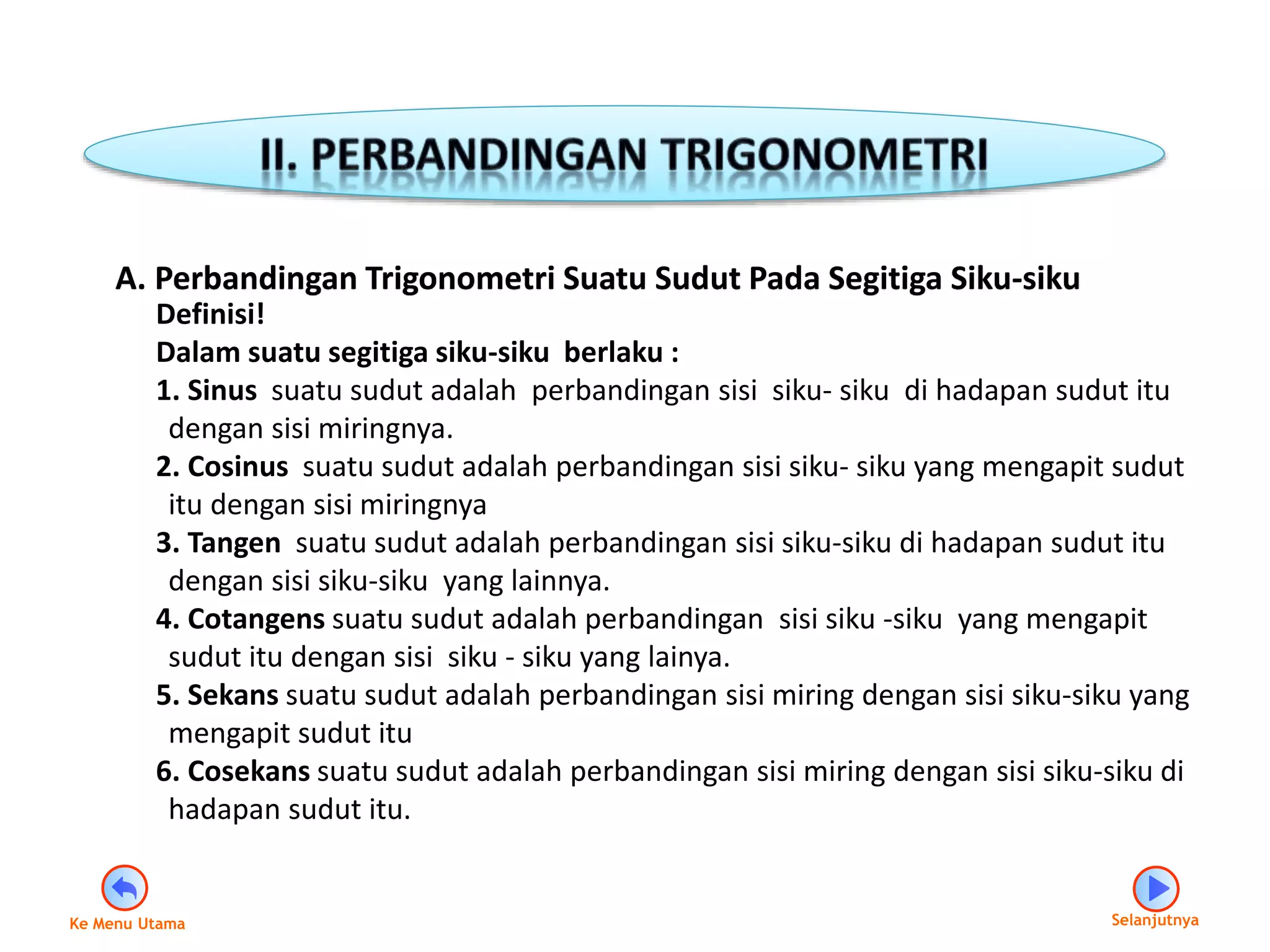 Perbandingan trigonometri | PPTX