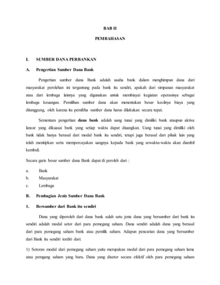 Sumber Dana dan Alokasi Dana Bank | DOCX