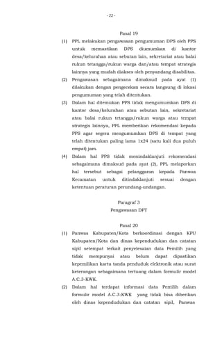 Perbawaslu nomor 9 tahun 2017 tentang pengawasan pemutakhiran data dan penyusunan daftar pemilih ...