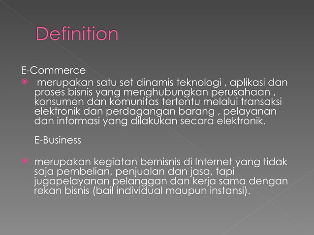 Perbedaan antara e comerce & e buisness | PPT