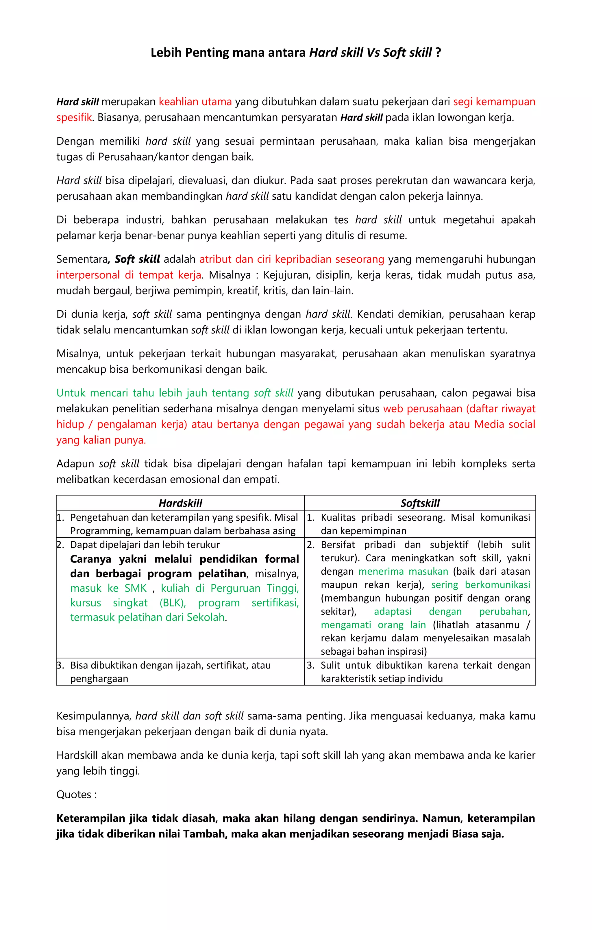 Mengenal Perbedaan Hard Skill Dan Soft Skill Beserta - mores.pics Mengenal Perbedaan Hard Skill Dan Soft Skill Beserta - mores.pics