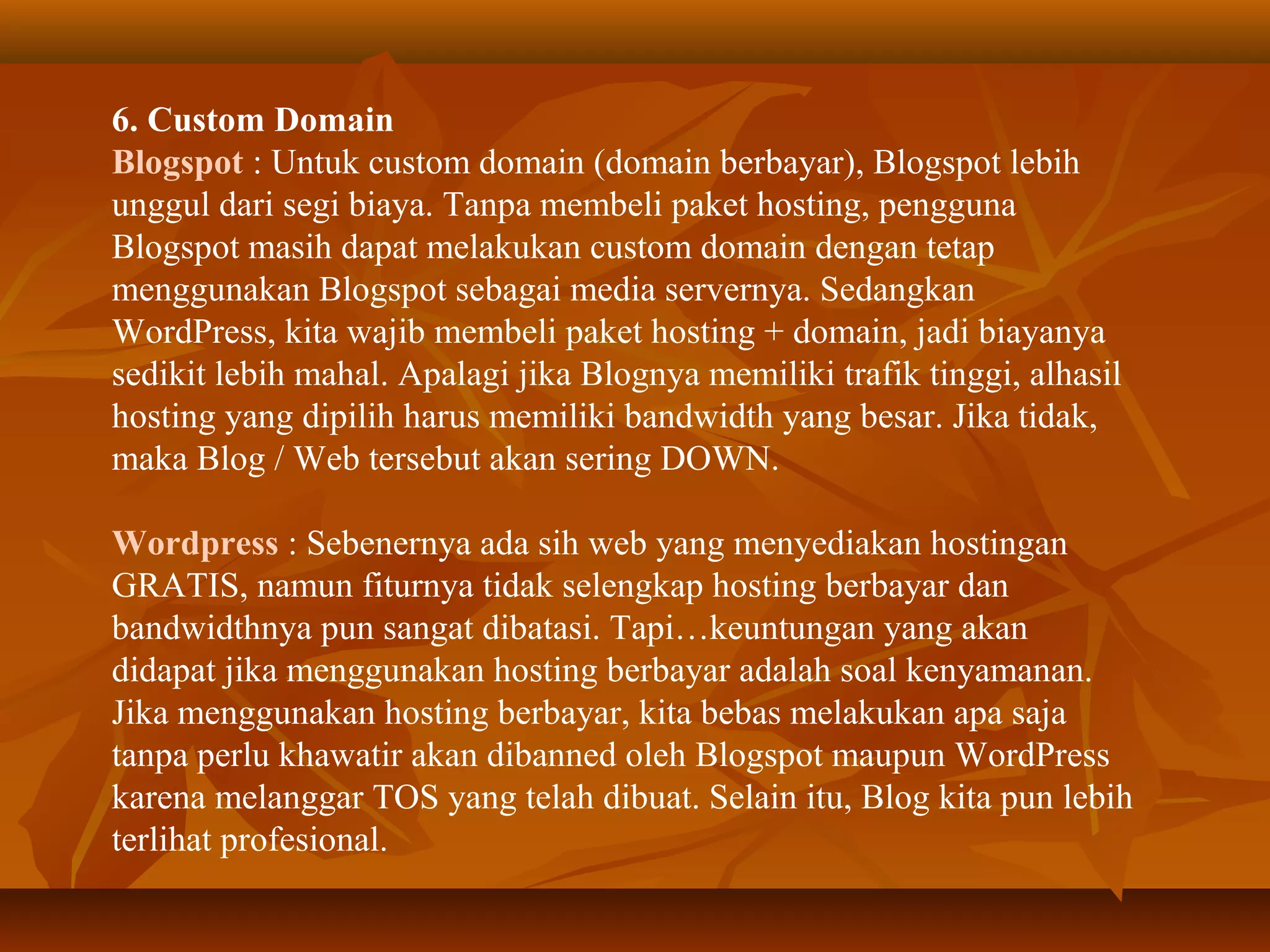 Perbedaan blogspot dan wordpress | PPT