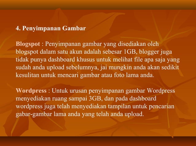 Perbedaan blogspot dan wordpress | PPT
