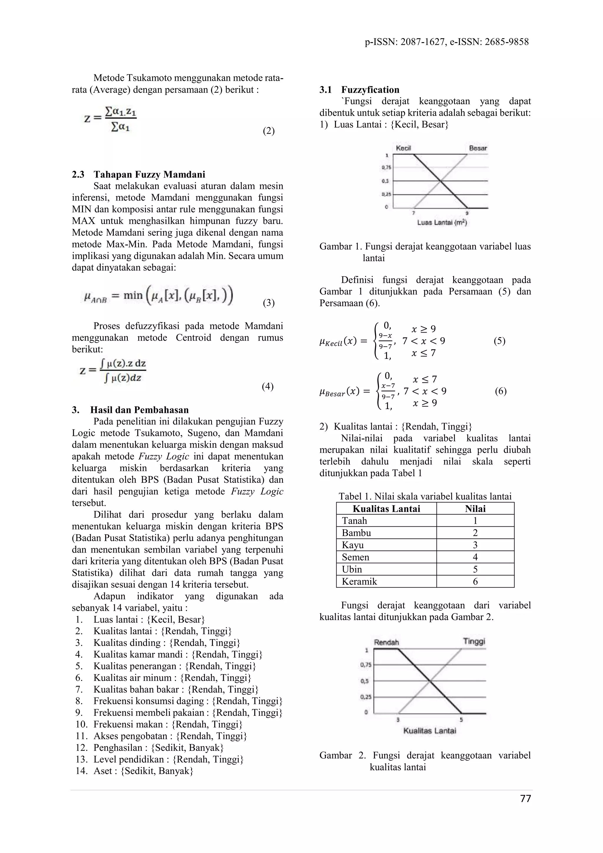 Perbedaan fuzzy logic, tsukamoto, sugeno | PDF
