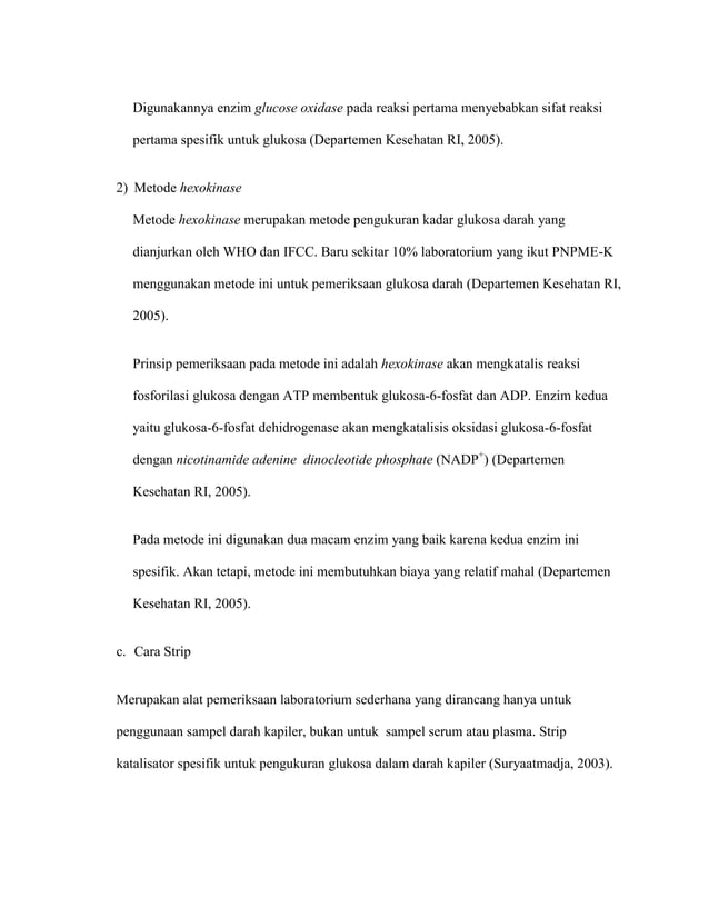 Perbedaan hasil pemeriksaan kadar glukosa dengan metode god | DOCX