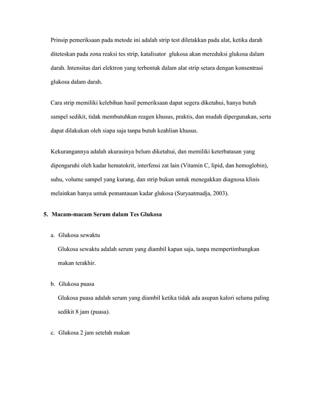 Perbedaan hasil pemeriksaan kadar glukosa dengan metode god | DOCX