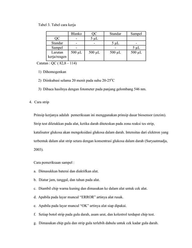 Perbedaan hasil pemeriksaan kadar glukosa dengan metode god | DOCX