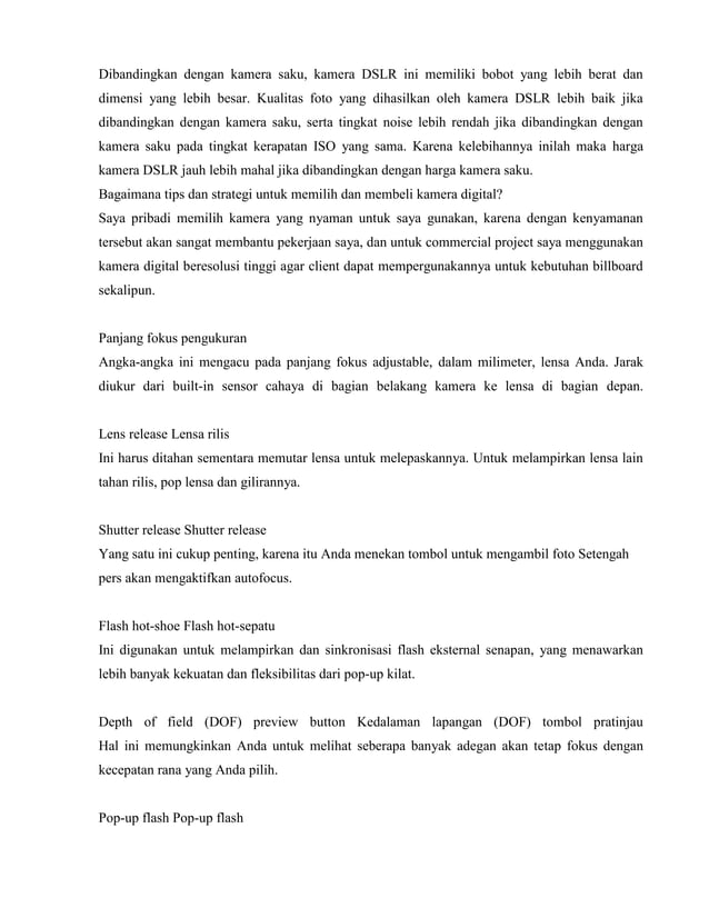 PERBEDAAN KAMERA ANALOG (MANUAL) DAN KAMERA DIGITAL | DOCX