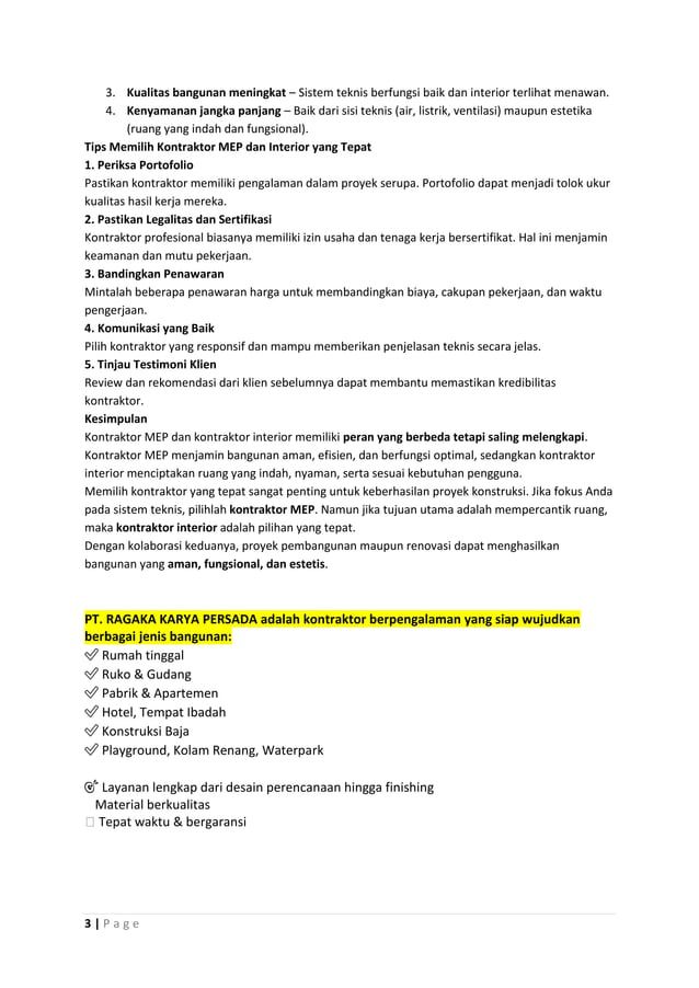 Perbedaan Kontraktor MEP dan Kontraktor Interior: Peran, Tugas, dan ...