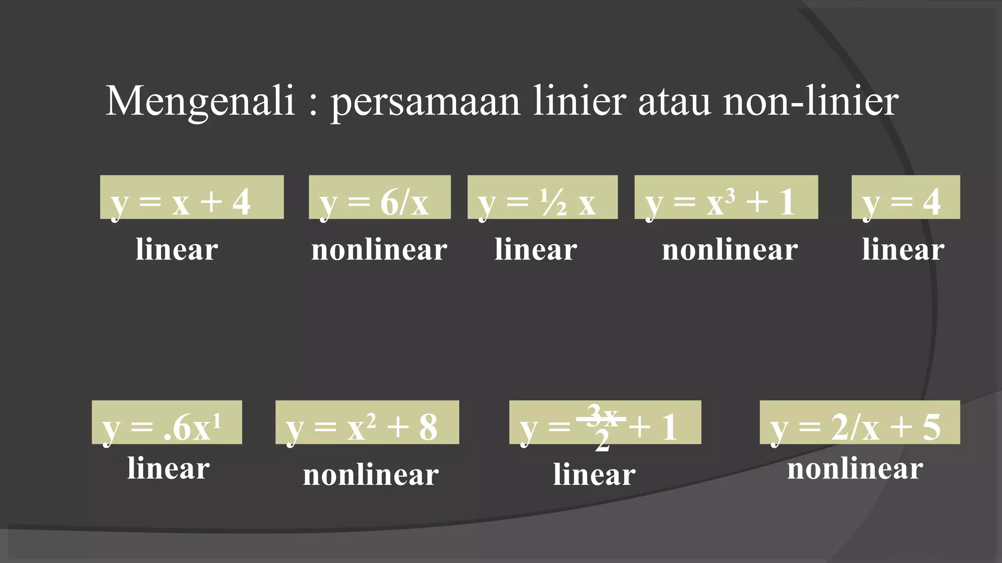Perbedaan linier dan nonlinier | PPT